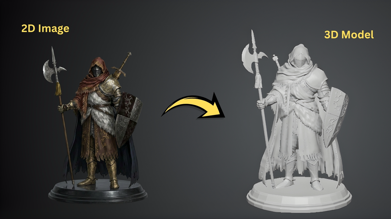 Create hologram-style previews using Tripo 3D image to 3D visualisation