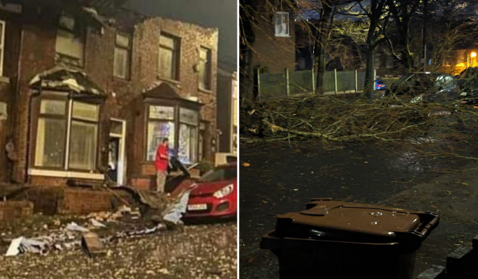 Storm Gerrit rips through homes in Greater Manchester, forcing evacuations