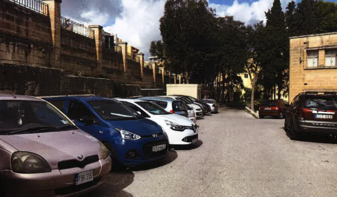 Multi-storey car-park beneath Hamrun school for 540 spaces