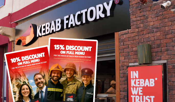 Kebab factory salutes Malta’s heroes with tailored in-store savings