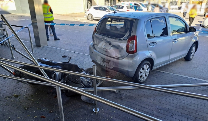 Motorcyclist suffers serious injuries in parking lot collision