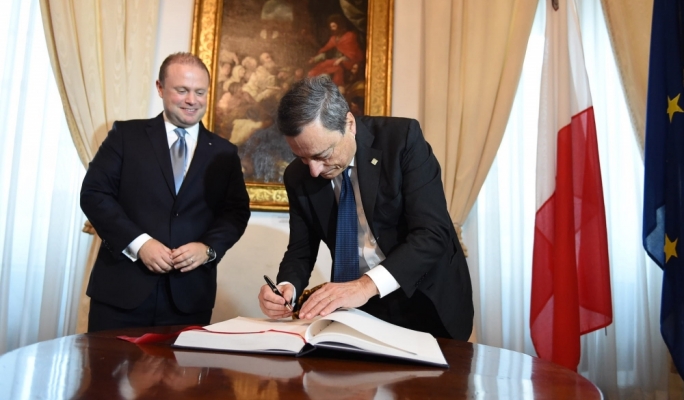 Mario Draghi meets Muscat ahead of tomorrow's ECB meeting - MaltaToday ...