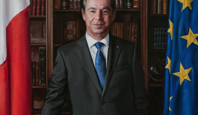 Newly completed Gonzi portrait to be hung at Castille - MaltaToday.com.mt