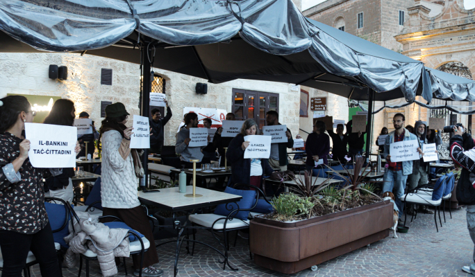 Residents, activists occupy outdoor tables and chairs in dB Group’s ...