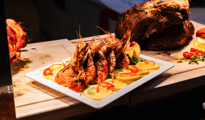 Experience the ultimate feast at Kon Tiki's surf and turf buffet