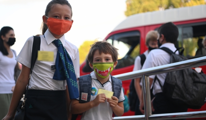 First students return to school for the first time since March
