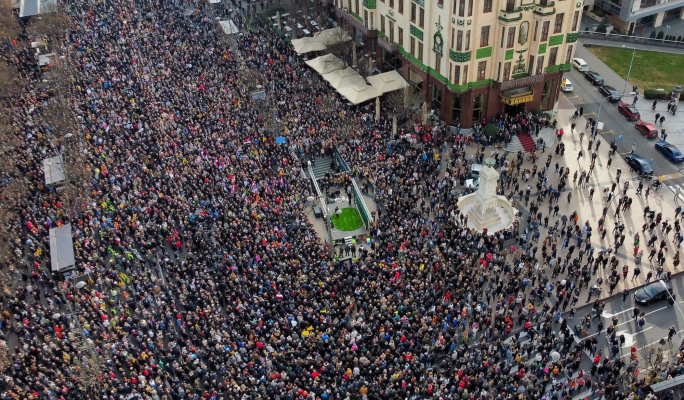 Thousands march on Serbian capital to protest dubious election outcome