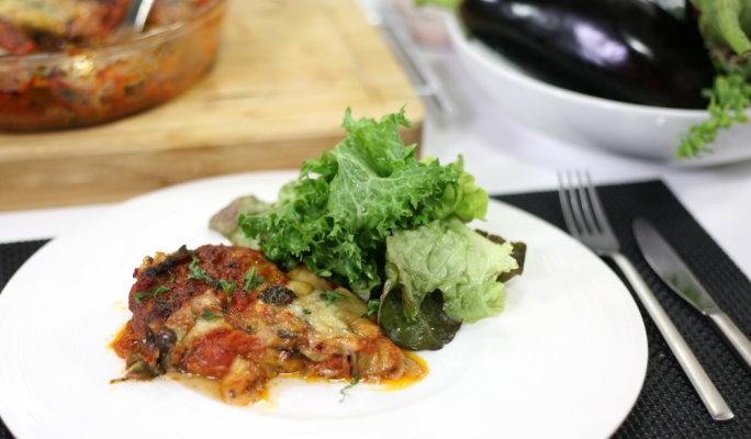 [WATCH] Timbale of aubergines with Fontina cheese and tomato