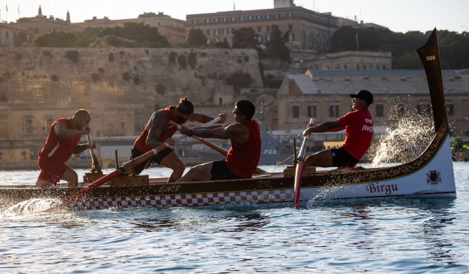 Rowers battle it out in Grand Harbour during Victory Day regatta races
